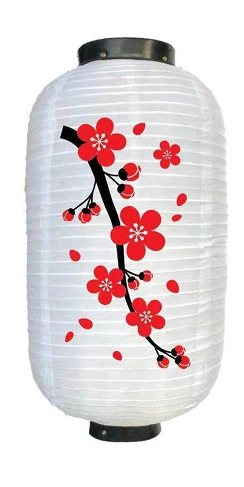 Lanterne japonaise blanche fleurs｜Tenko